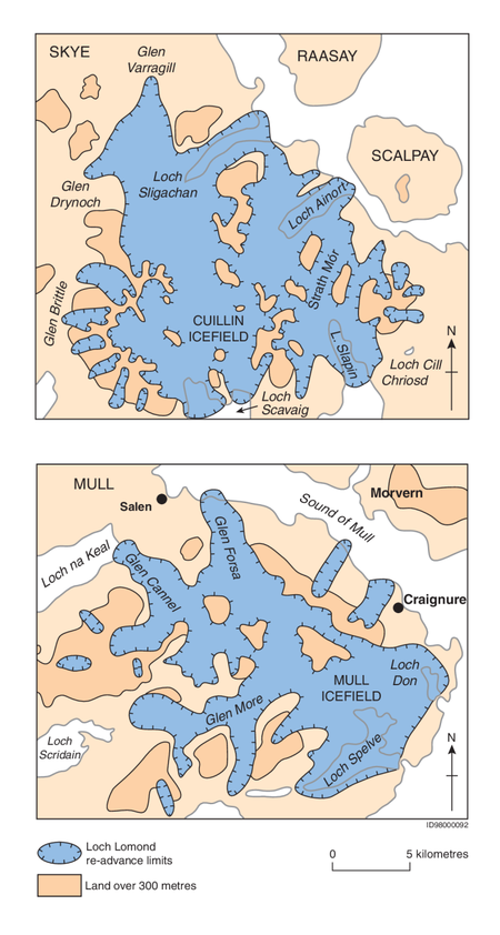 Glaciations and stadials, Palaeogene volcanic districts of Scotland ...